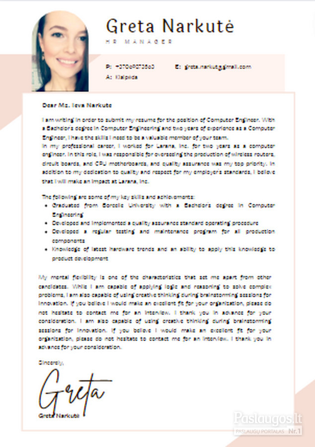 Cv ir Motyvacinių Laiškų Rašymas per 1 d., Linkedin kūrimas - Klaipėda ...