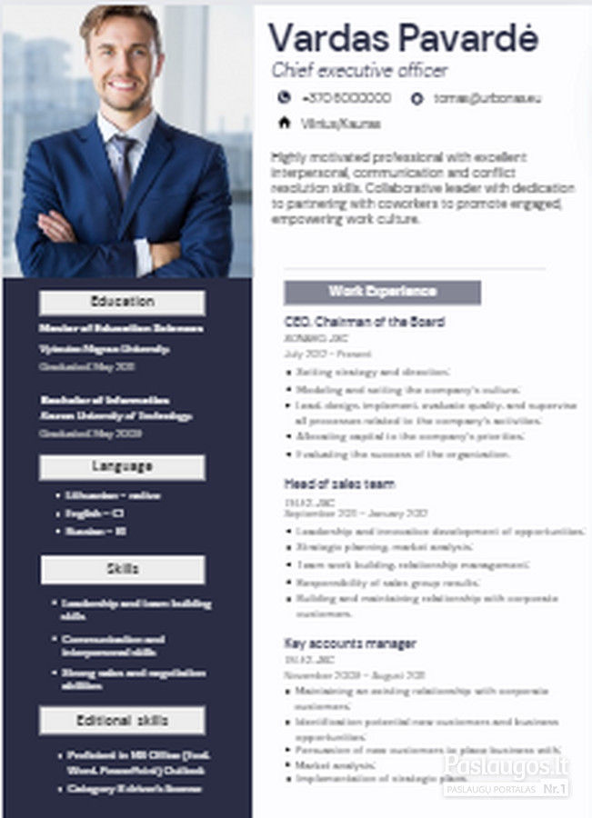 Cv ir Motyvacinių Laiškų Rašymas per 1 d., Linkedin kūrimas - Klaipėda ...