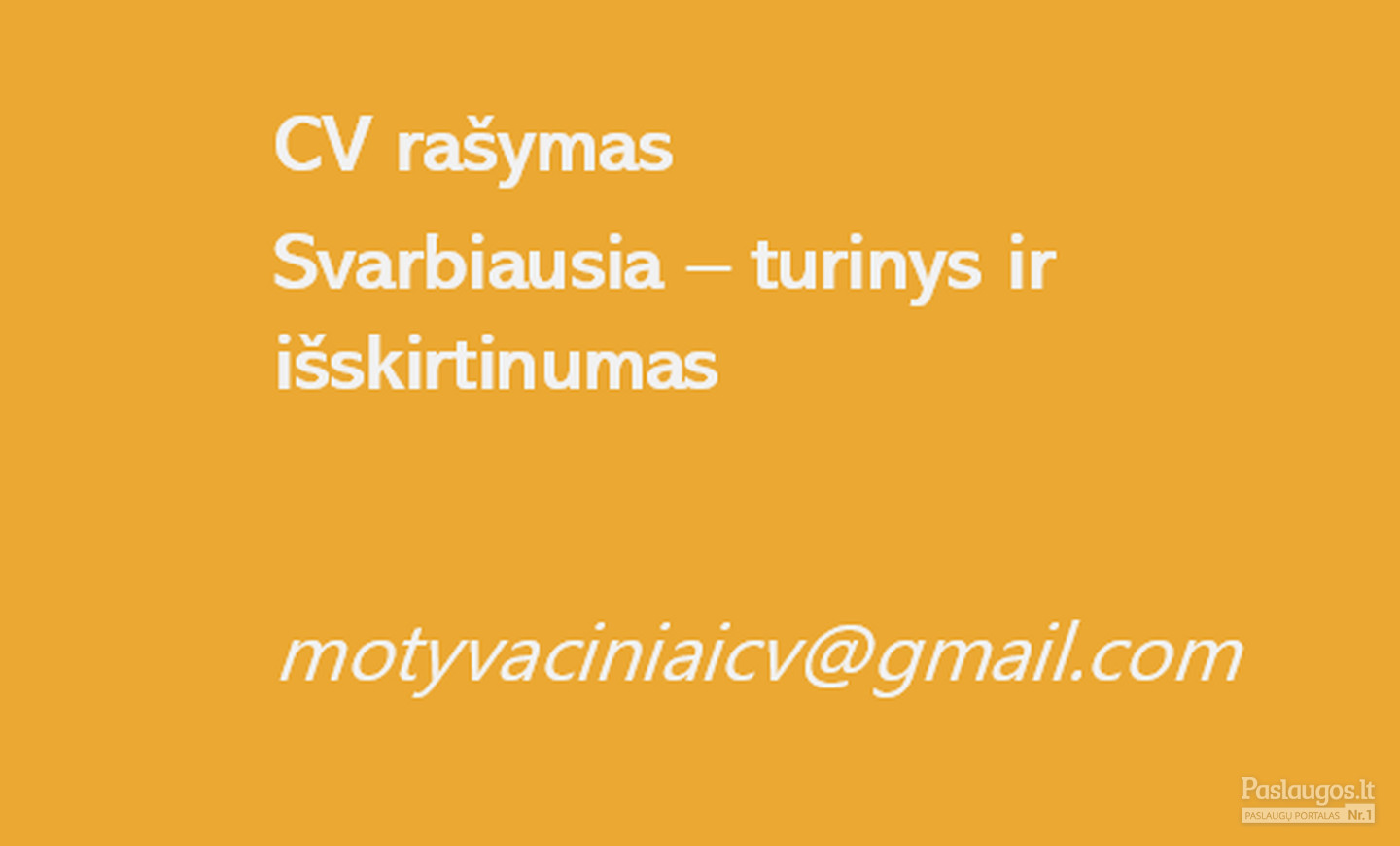 Cv ir motyvacinių laiškų rašymas - Vilnius / Andrius A - Paslaugos.lt ...